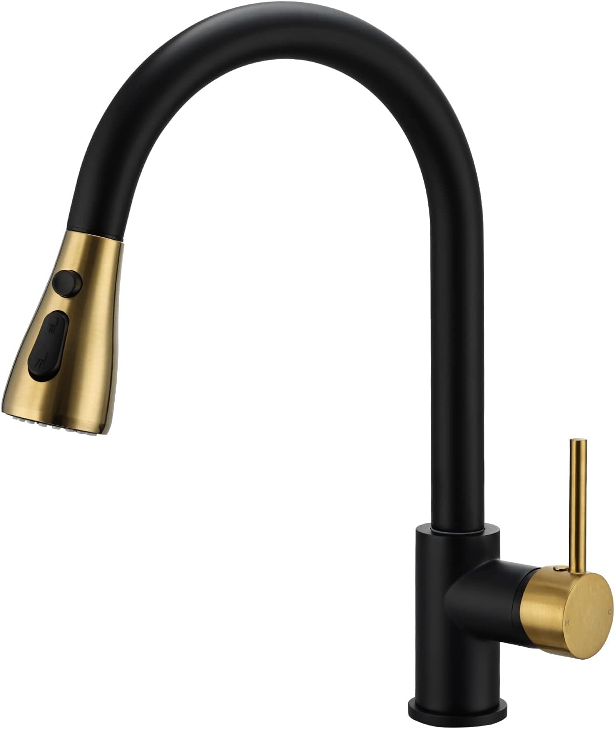 Peppermint Pull Out Kitchen Sink Mixer Tap Mono Matte Black and Brushed ...
