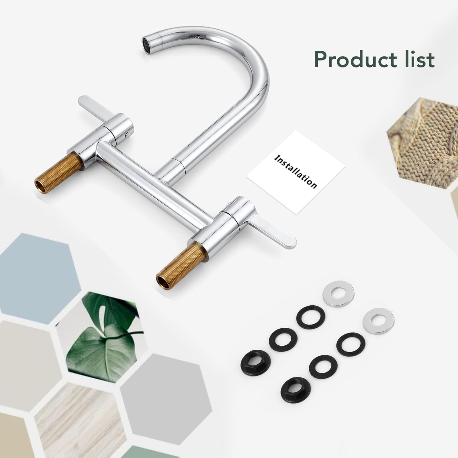 Peppermint Kitchen Mixer Taps 2 Hole Bridge Mixer Tap Kitchen Sink ...