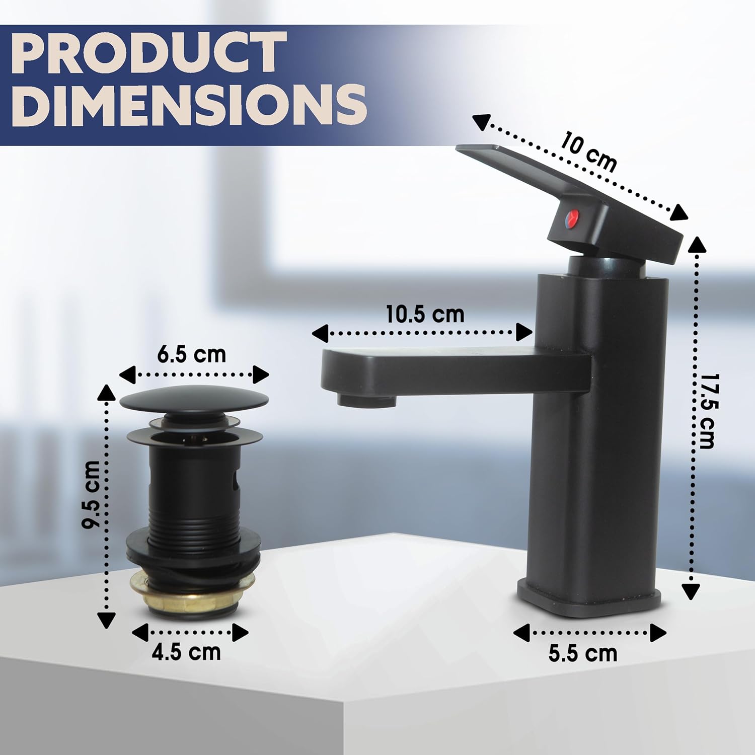 MSC – Black Mixer Tap with Single Lever Design, Matte Black Basin Tap ...