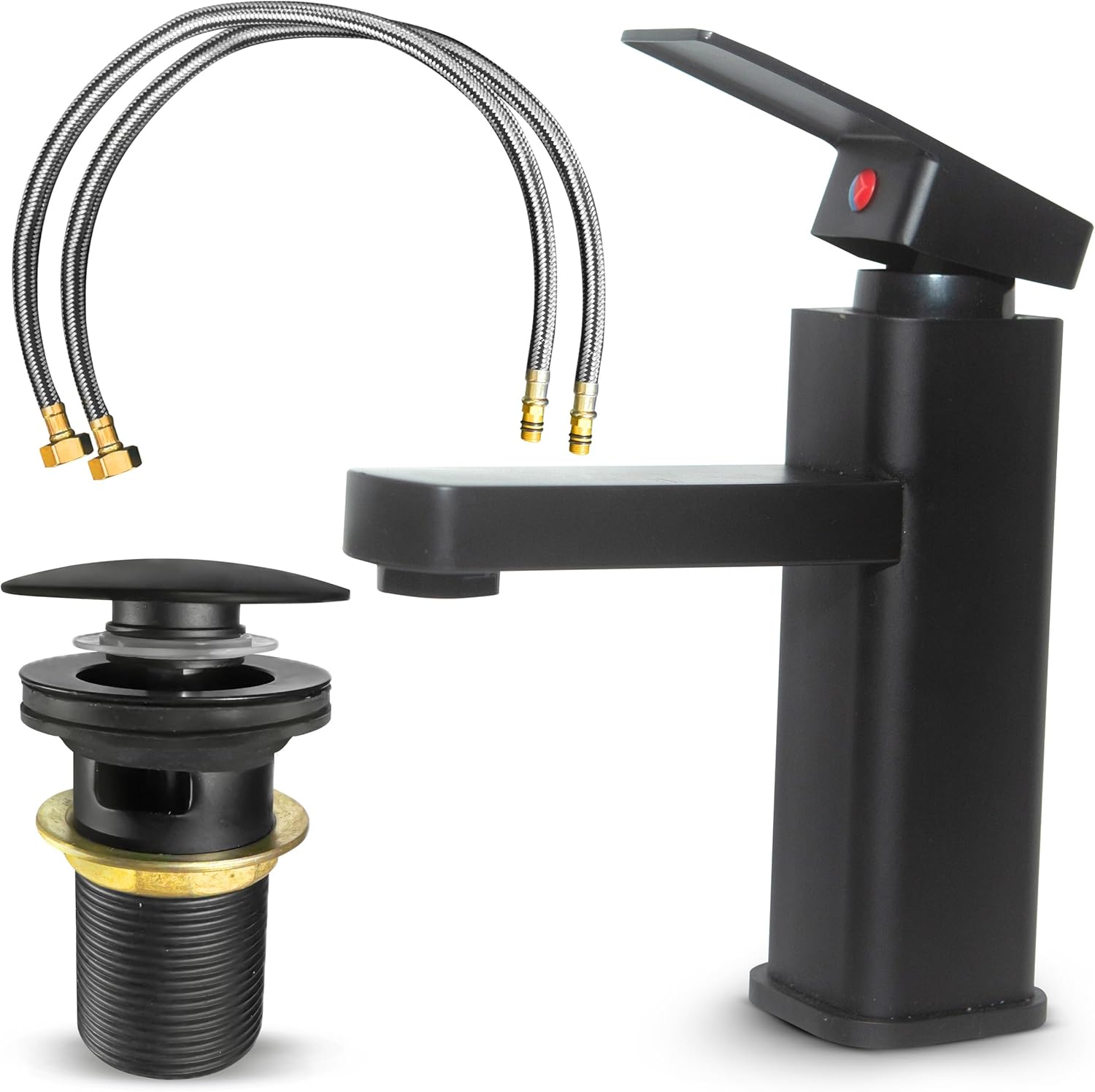 MSC – Black Mixer Tap with Single Lever Design, Matte Black Basin Tap ...